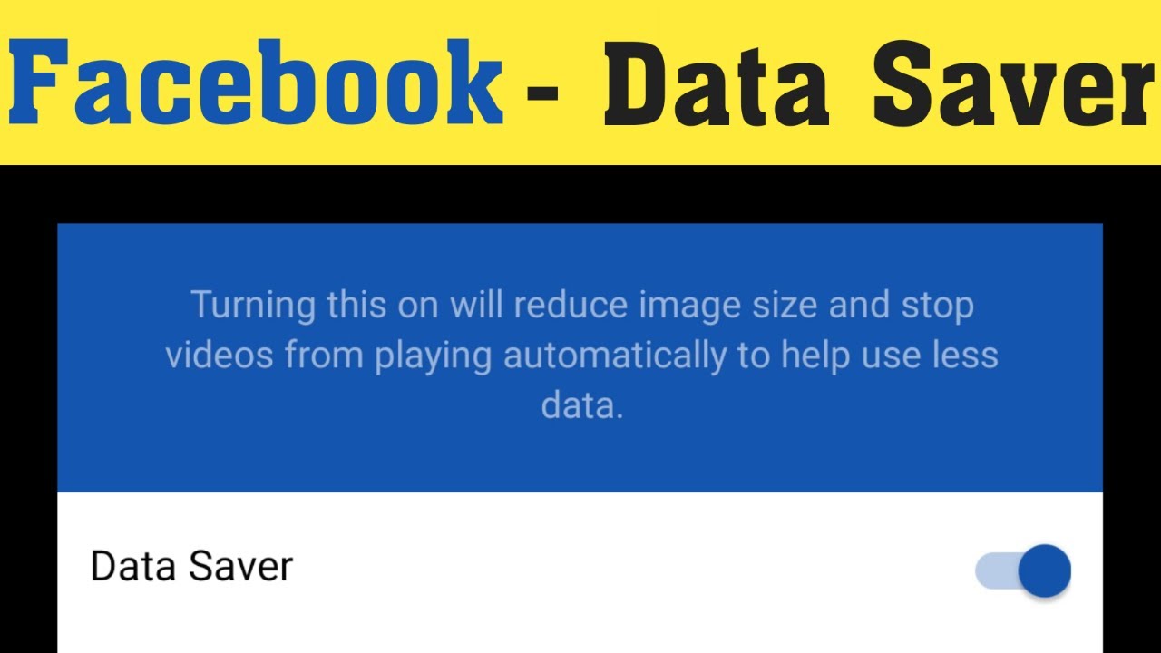 How to Enable Data Saver Feature in Facebook || Facebook me data save ...