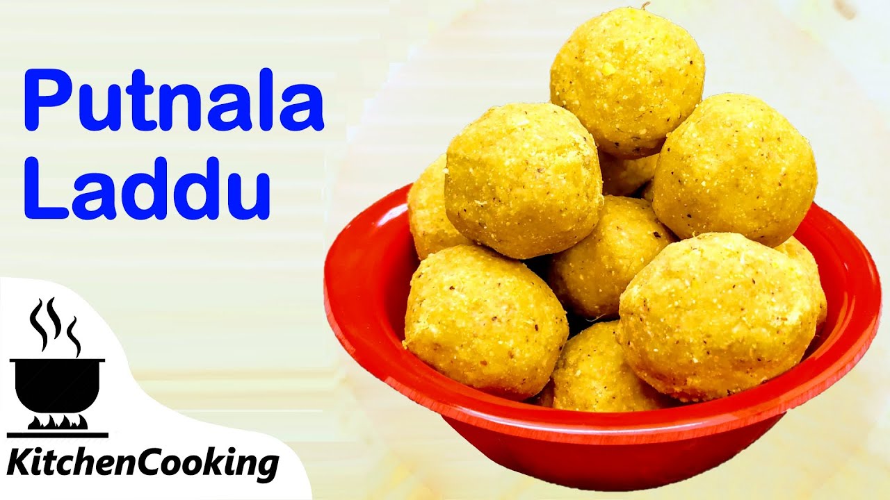 Fried Gram Laddu | Putnala Laddu | Senagapappu Laddu | KitchenCooking ...