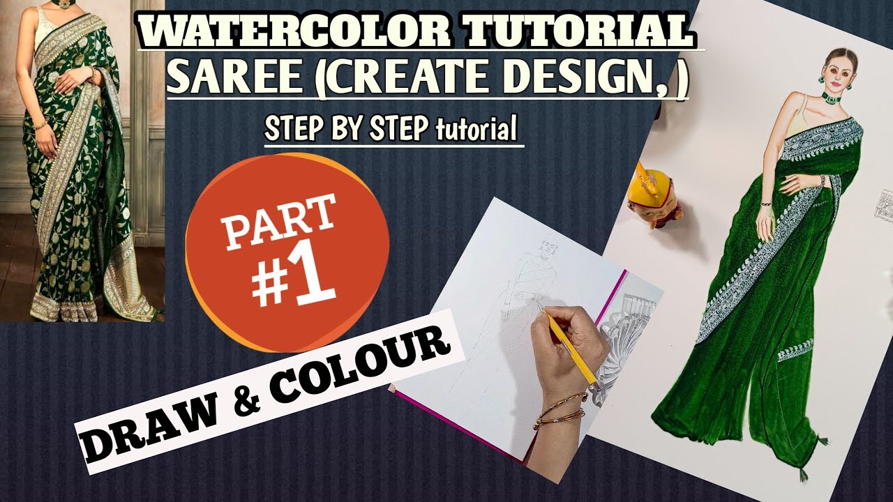 How to draw Saree || Banarsi saree,Design, Embroidery ...