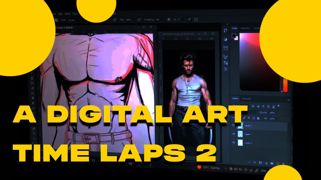 random art challenge using reference (time laps #2) - YouTube