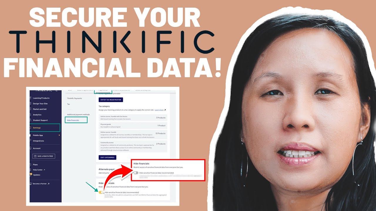 How to Hide Financial Data in Thinkific From your Team Members - YouTube