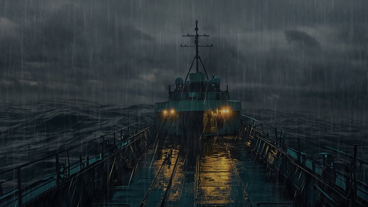 DEEP SLEEP With Rain & Wave Sounds | Relaxing Heavy Rain on Ocean ...