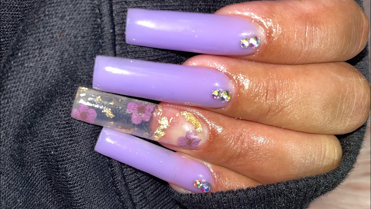 Makartt Purple Polygel Nails | Summer Nails - YouTube