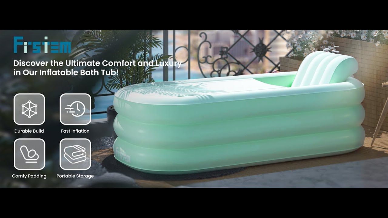 Frstem Extra Large 72" Inflatable Bathtub for Adults - YouTube