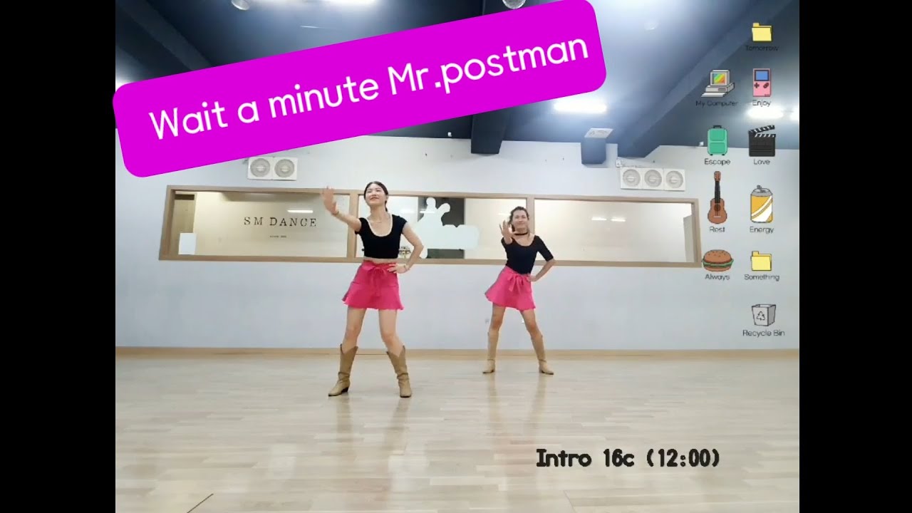 💘(홍은주&강훈주)Wait a minute Mr.Postman Linedance/Beginner - YouTube
