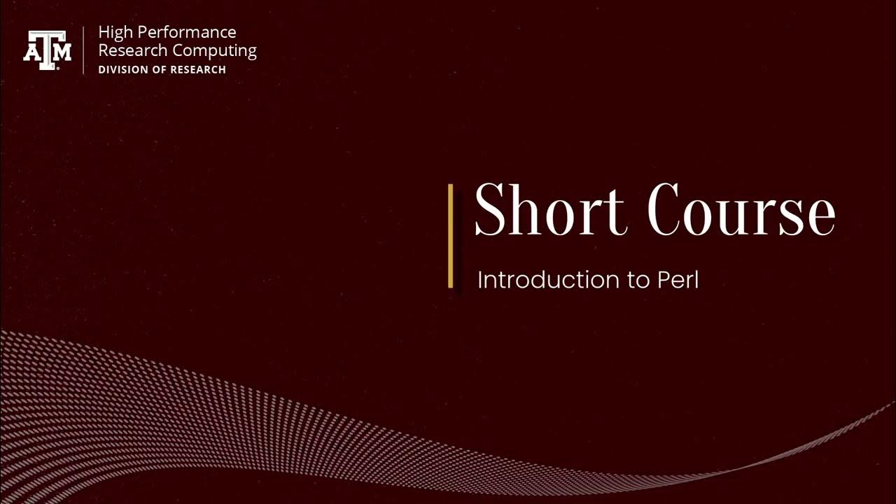 Short Course Introduction To Perl Spring 2023 Youtube