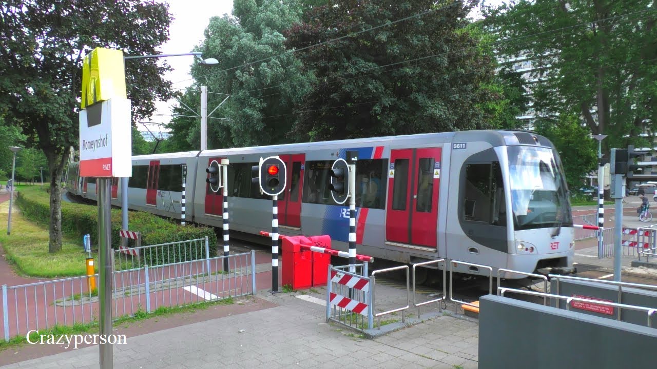 RET Metro Railway Crossing Romeynshof Rotterdam 2021 - YouTube