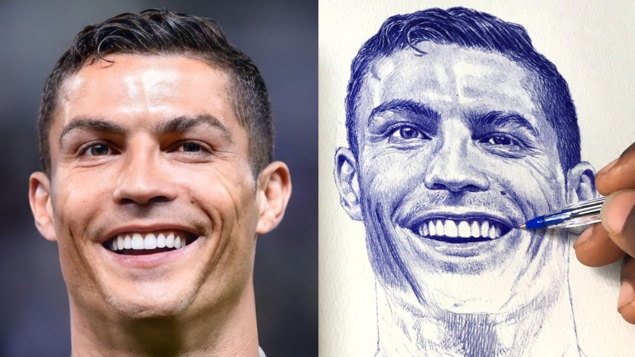Drawing Cristiano Ronaldo The King of Football - YouTube