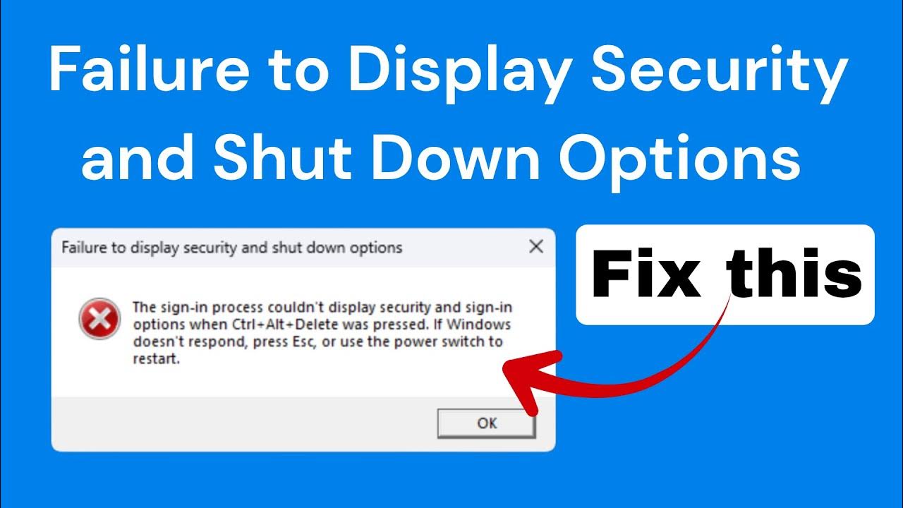Failure to Display Security and Shut Down Options in Windows 11/10 - YouTube