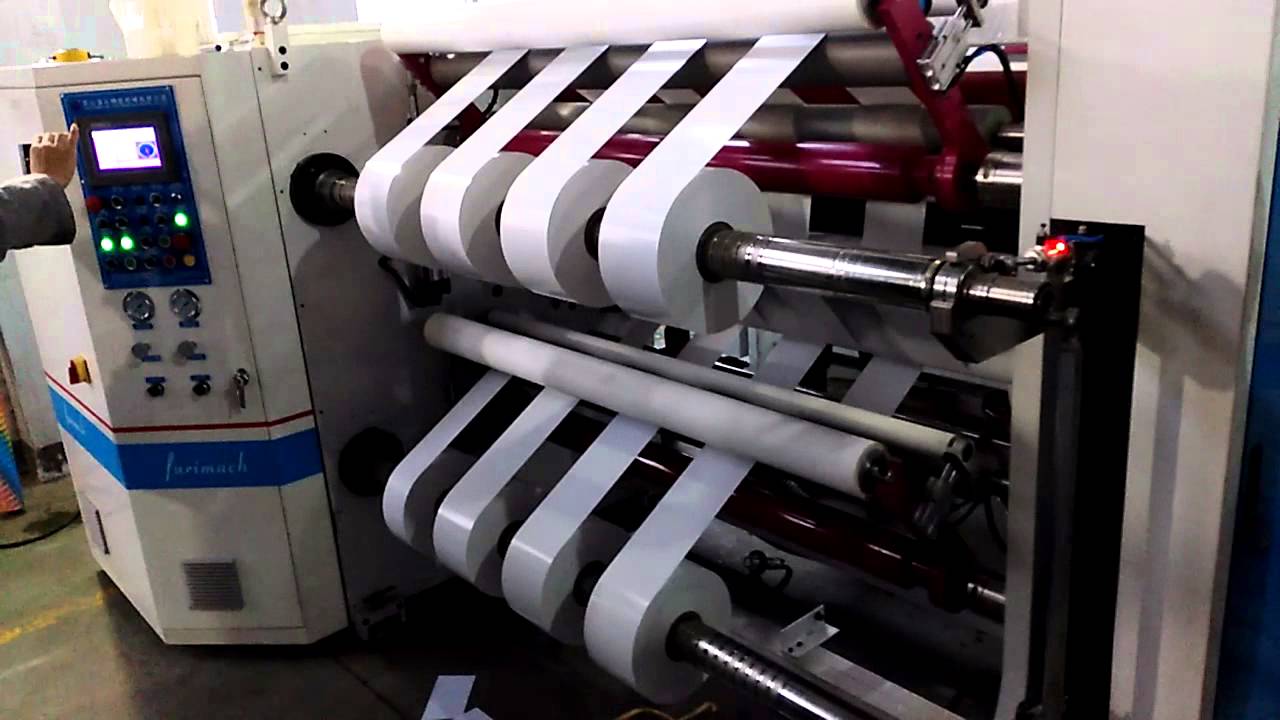 FR 2692 release paper slitter rewinder - YouTube