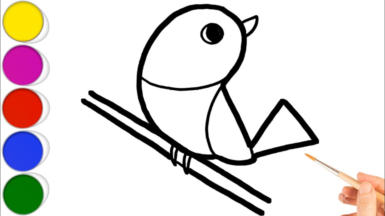 How to Draw a Bird from C | Bird Drawing and Coloring for Kids Toddlers ...