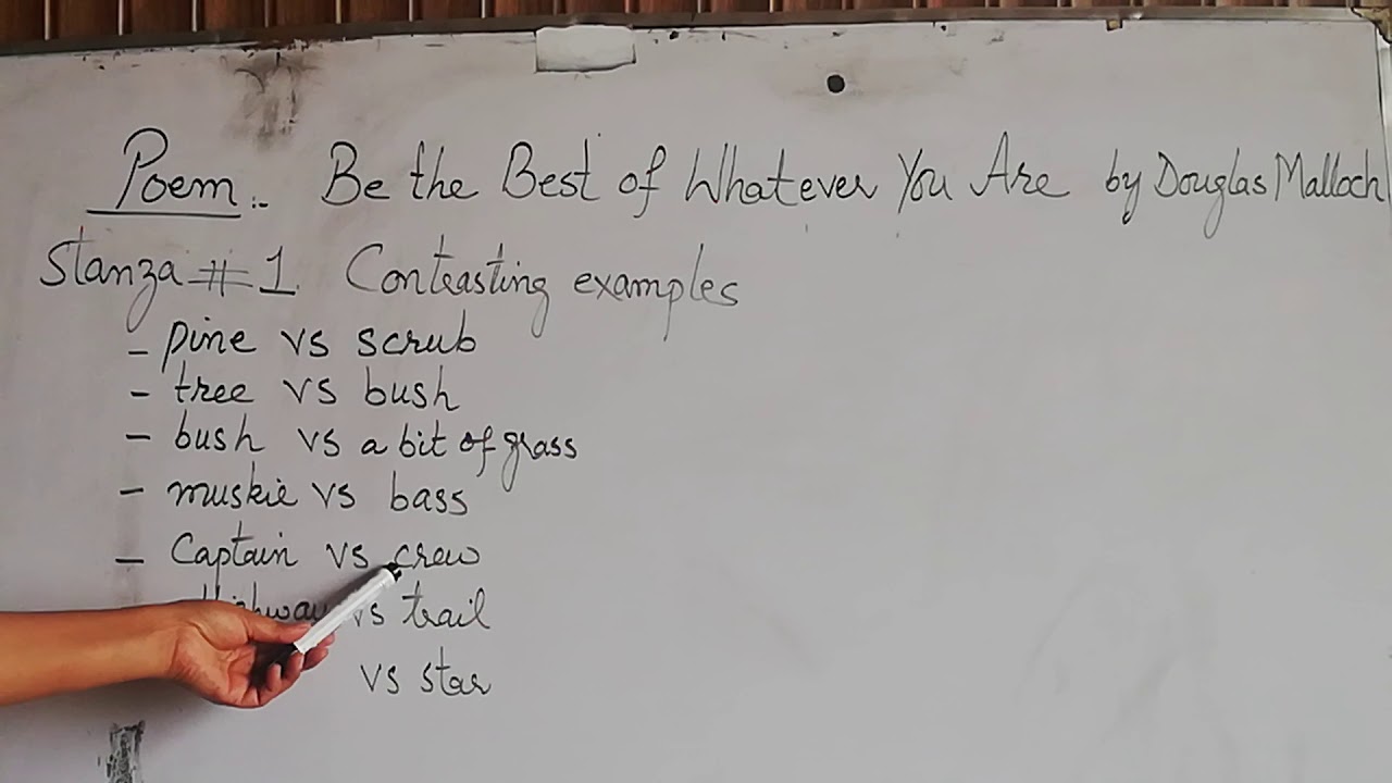 Poem Be the best of whatever you are by Douglas Mallock - YouTube