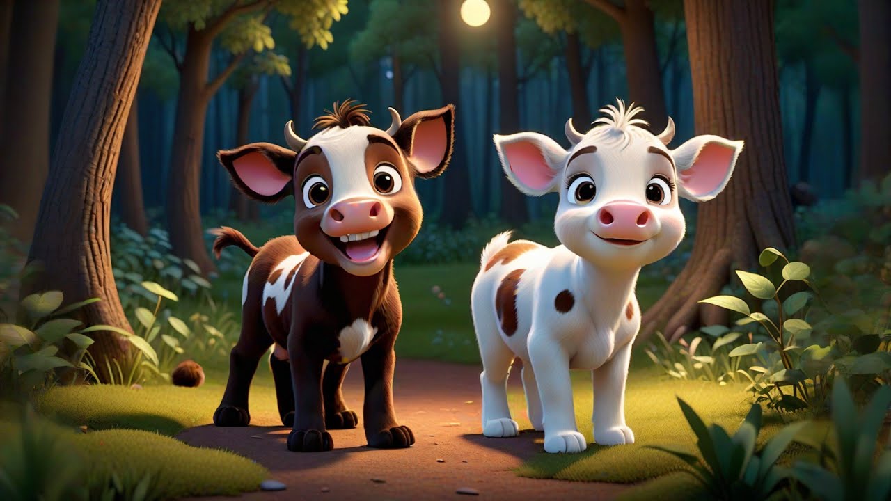 Four Baby Cows Moo in Tune | Fun Mooing Song for Kids | Nursery Rhymes ...