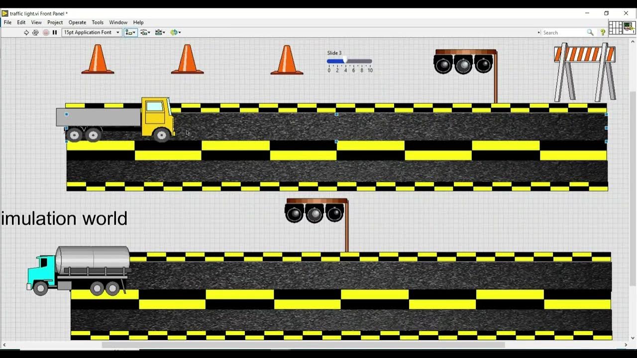 LabVIEW | Two way traffic Signal in LabVIEW | LabVIEW SCADA - YouTube
