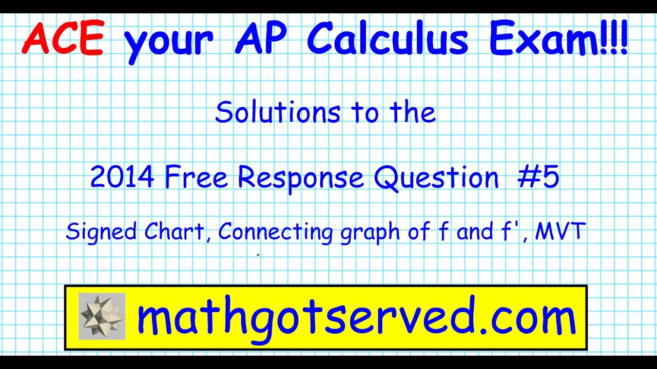 2014 ap Calculus frq Free Response question #5 Signed Chart - YouTube