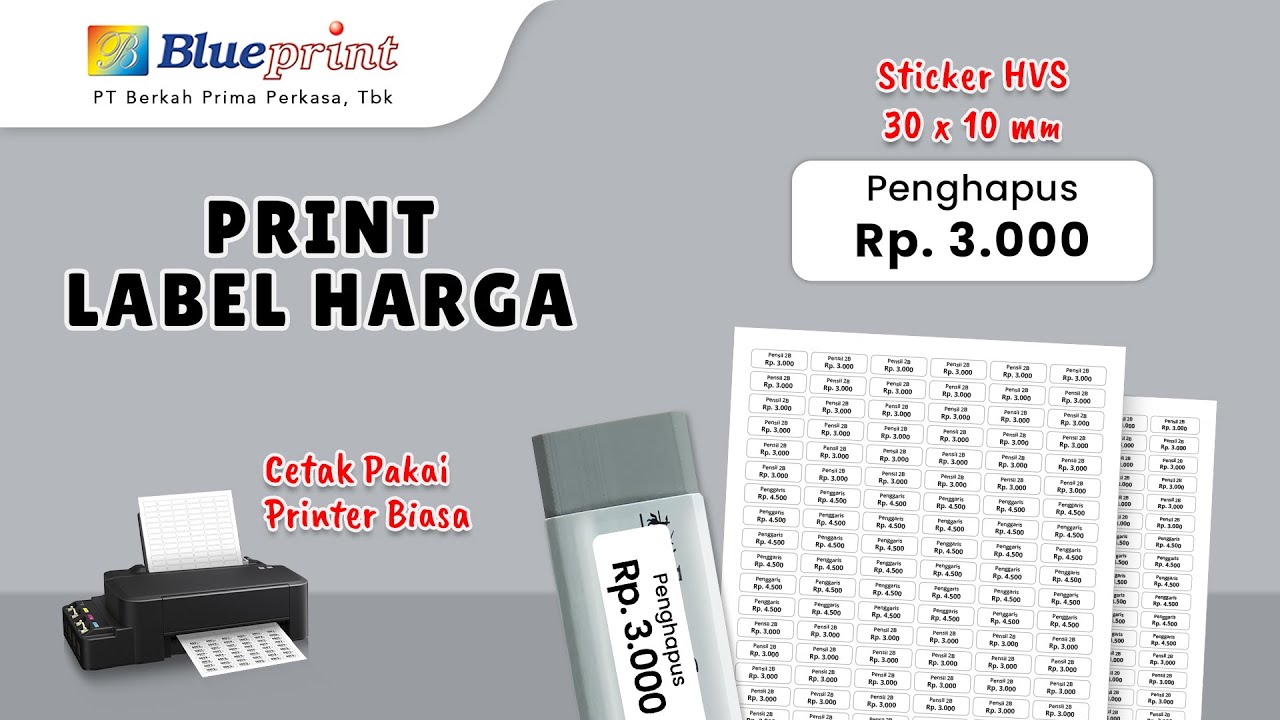 Cetak Label Harga Produk Pakai Sticker Label HVS A4 Blueprint. MURAH ...