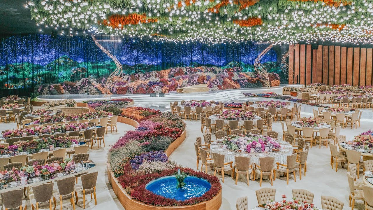 Qatari Wedding Filled With Thousands of Flowers! - YouTube