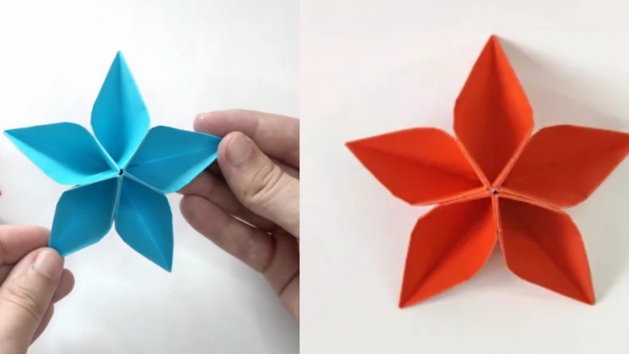 origami paper flower/ fold flower craft - YouTube
