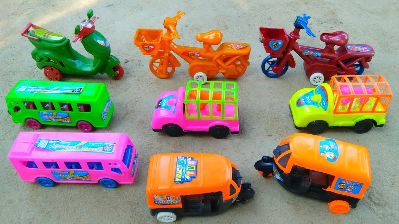 JCB, tractor, auto rickshaw, helicopter, truck video | toys helicopter ...