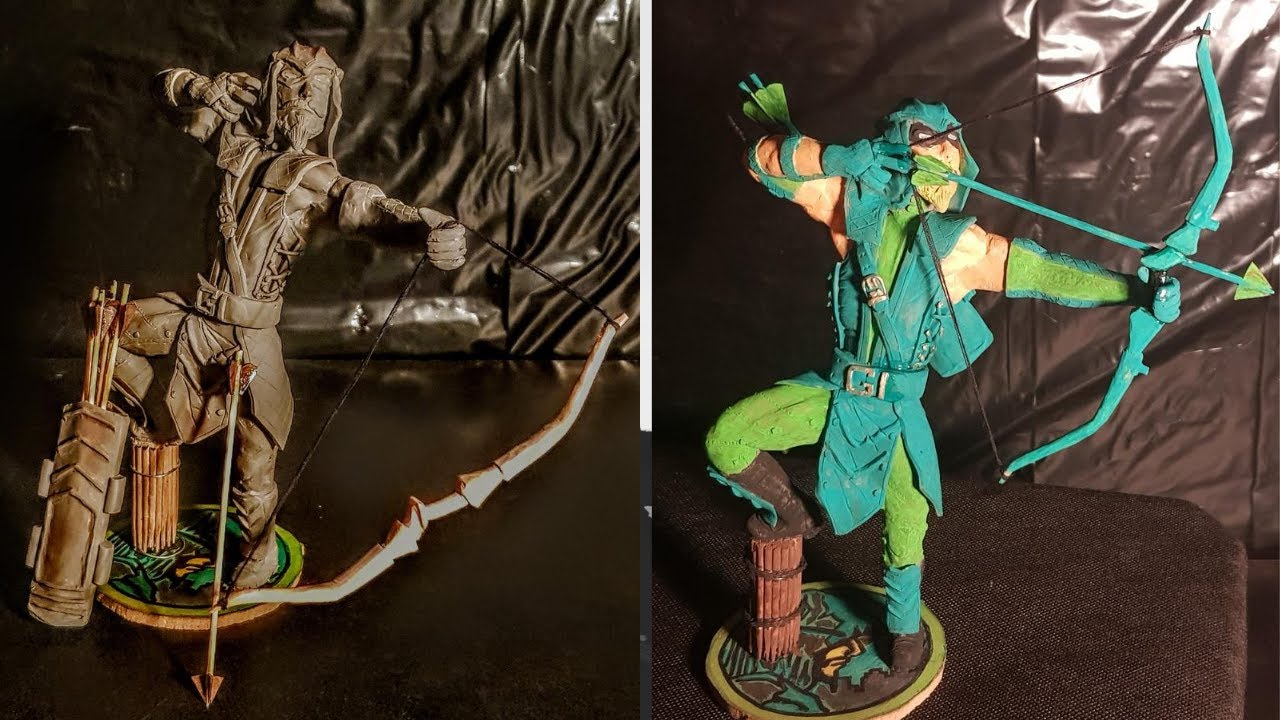SCULPTING GREEN ARROW FROM DC COMICS / POLYMER CLAY SCULPTURE.... - YouTube