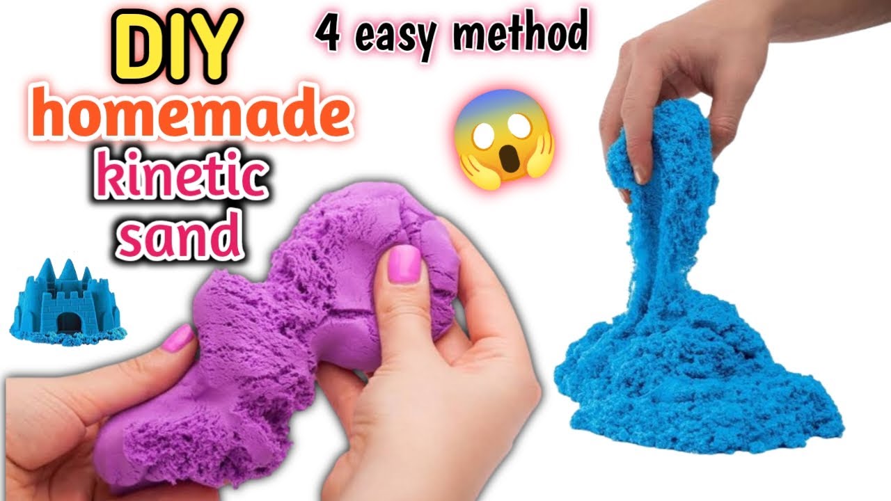 4 easy ideas to make kinetic sand/how to make kinetic sand at home/diy ...