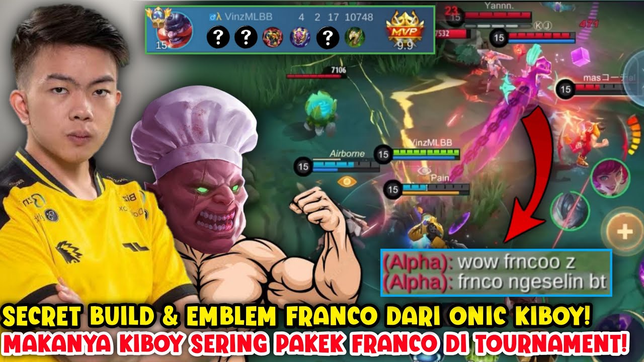 SECRETS BUILD & EMBLEM FRANCO DARI ONIC KIBOY !! TUTORIAL GAMEPLAY ...