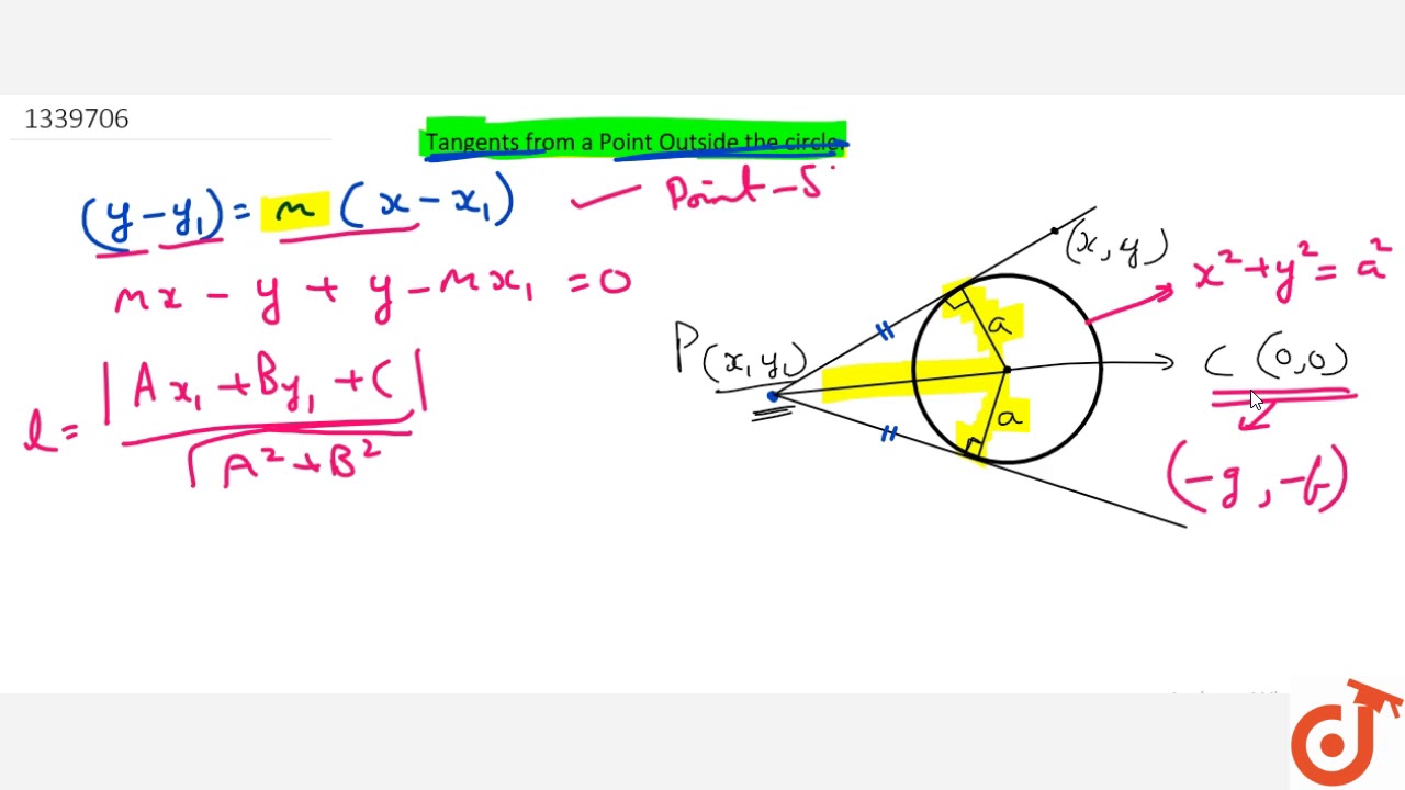 Tangents from a Point Outside the circle. - YouTube