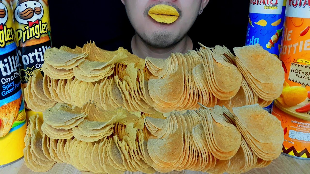 ASMR PRINGLES AND MISTER POTATO CRISPS | MUKBANG Eating Sounds (No ...