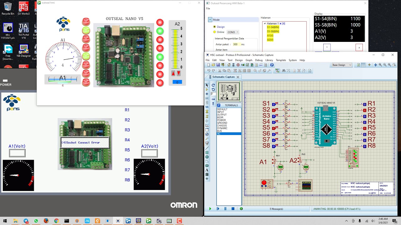 Simulation Of 3 HMI Software Connect to Outseal Nano V5 (NB Designer ...