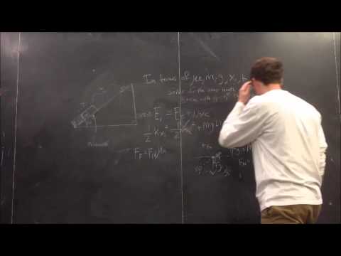 Physics Example Problem - Spring Gun & Inclined Plane - YouTube