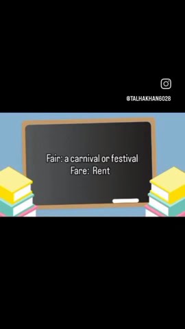 English Vocabulary|Pair of words|Fair vs fare # ...
