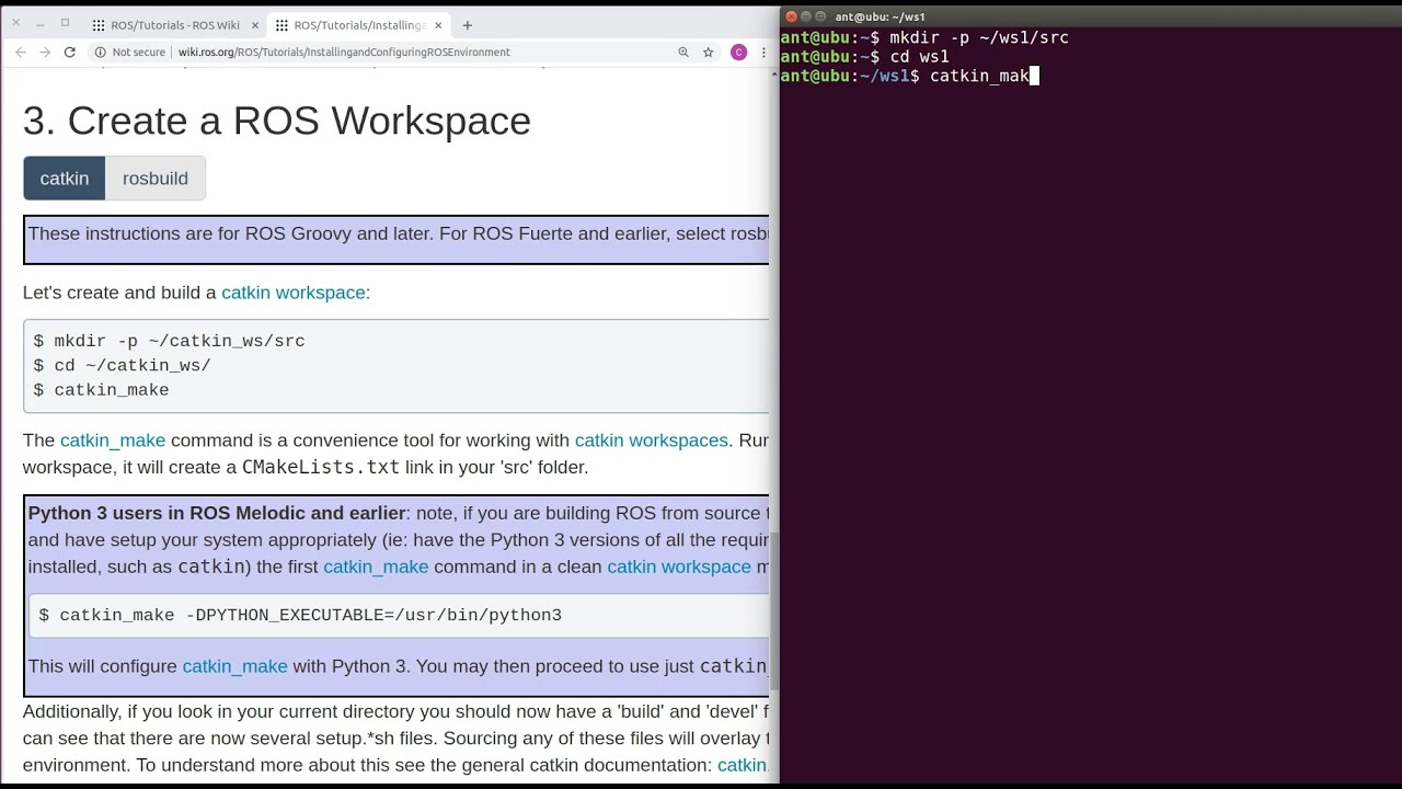 2 Cómo crear un workspace y un paquete de ROS - YouTube