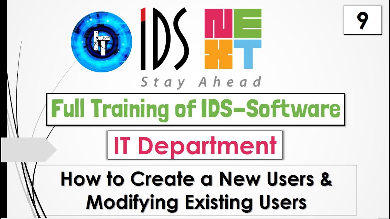 IDS Training |Full Training of IT Department| Creating New User and ...