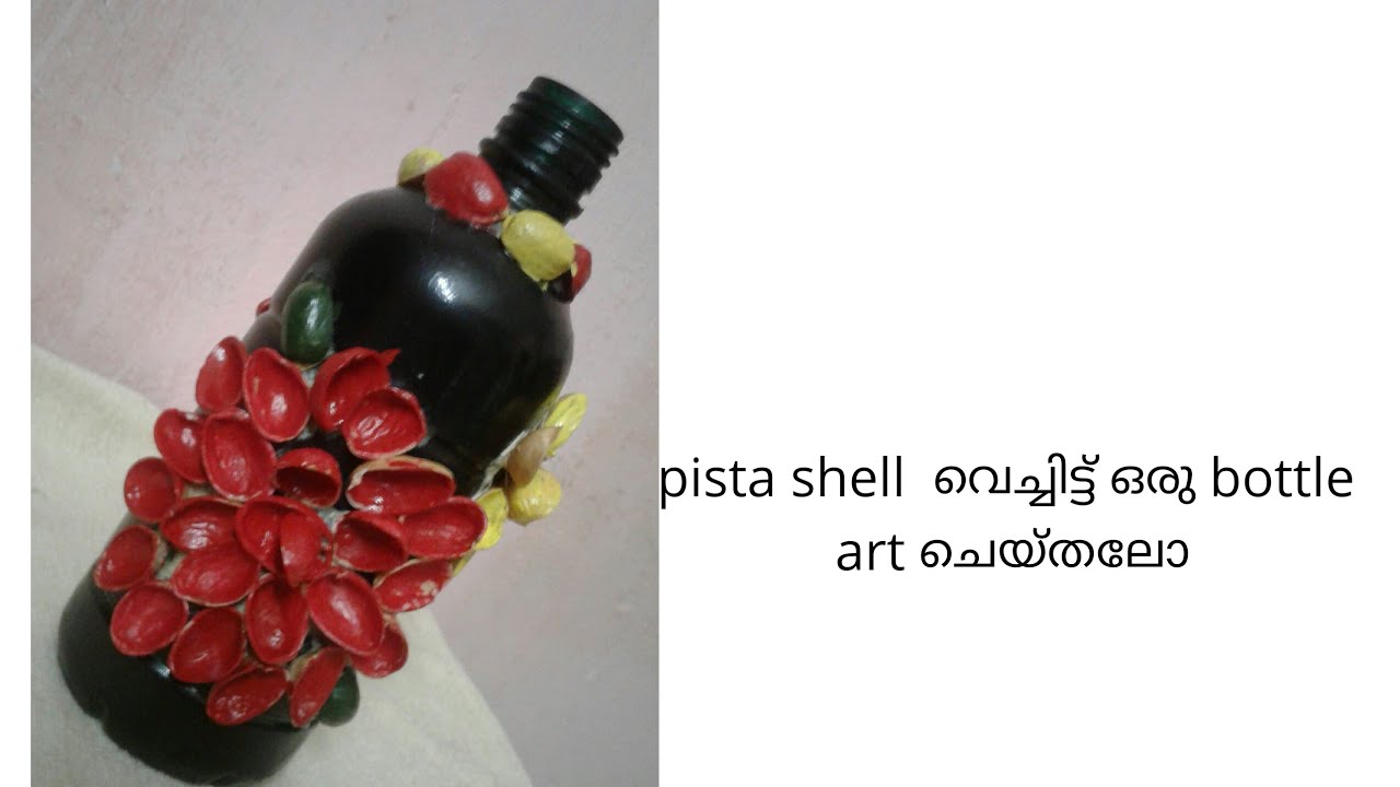 Easy pista shell bottle art - YouTube