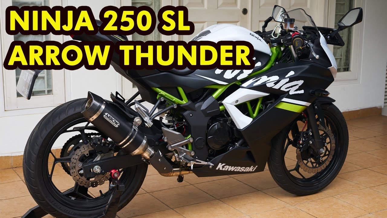 NINJA 250 SL + KNALPOT ARROW THUNDER #ninja250sl #ninjamono - YouTube