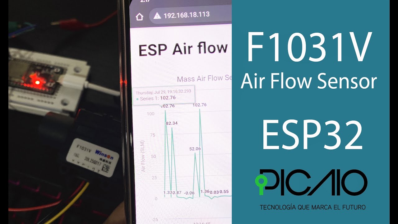 Esp32 Grafica En Tiempo Real Websocket Sensor De Flujo De Aire Másico F1031v Youtube