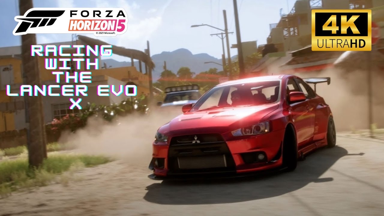 Racing with the Mitsubishi Lancer Evo X | Forza Horizon 5 | 4K 60 FPS ...