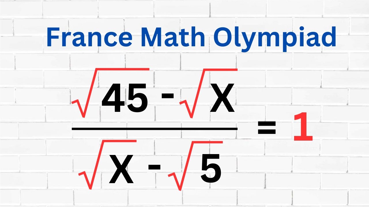 A Nice Algebra Problem | France Math Olympiad - YouTube