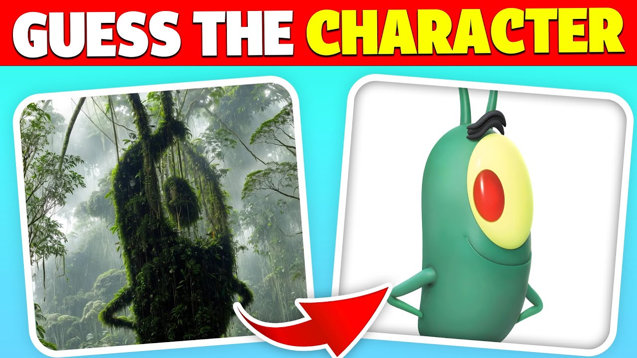 Guess the Hidden PLANKTON The Movie Characters by ILLUSION! 🦠🍔🧽| Squint ...