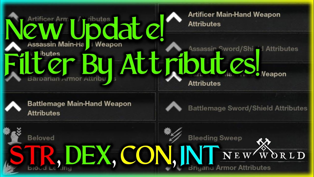 New World: New Filter By Specific Attributes and Perks!!! Trading Post ...