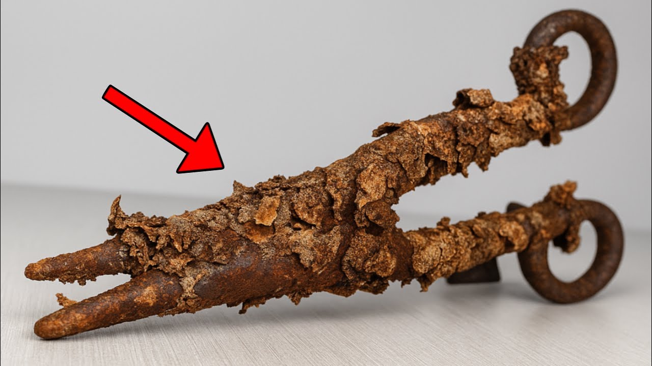Still Sharp After 200 Years? Rusty Antique Scissor Restoration - YouTube