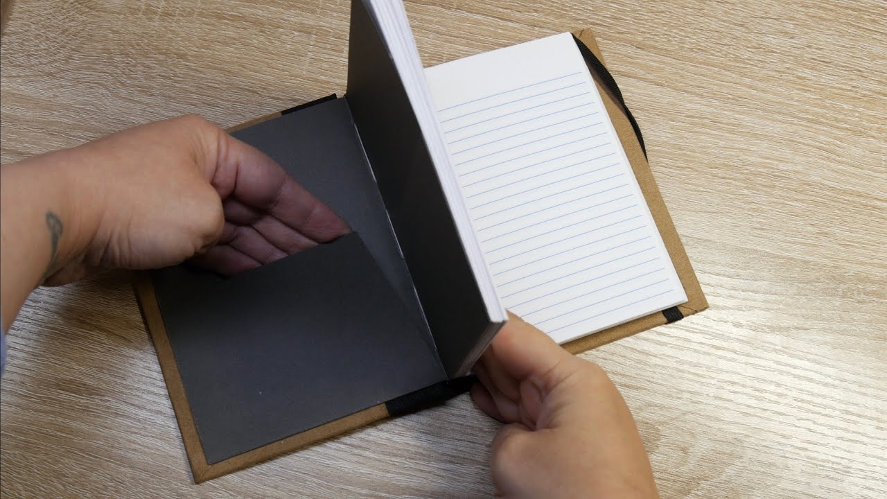 How I Made a Two-Toned Lined Notebook with Pockets and Elastic Band ...