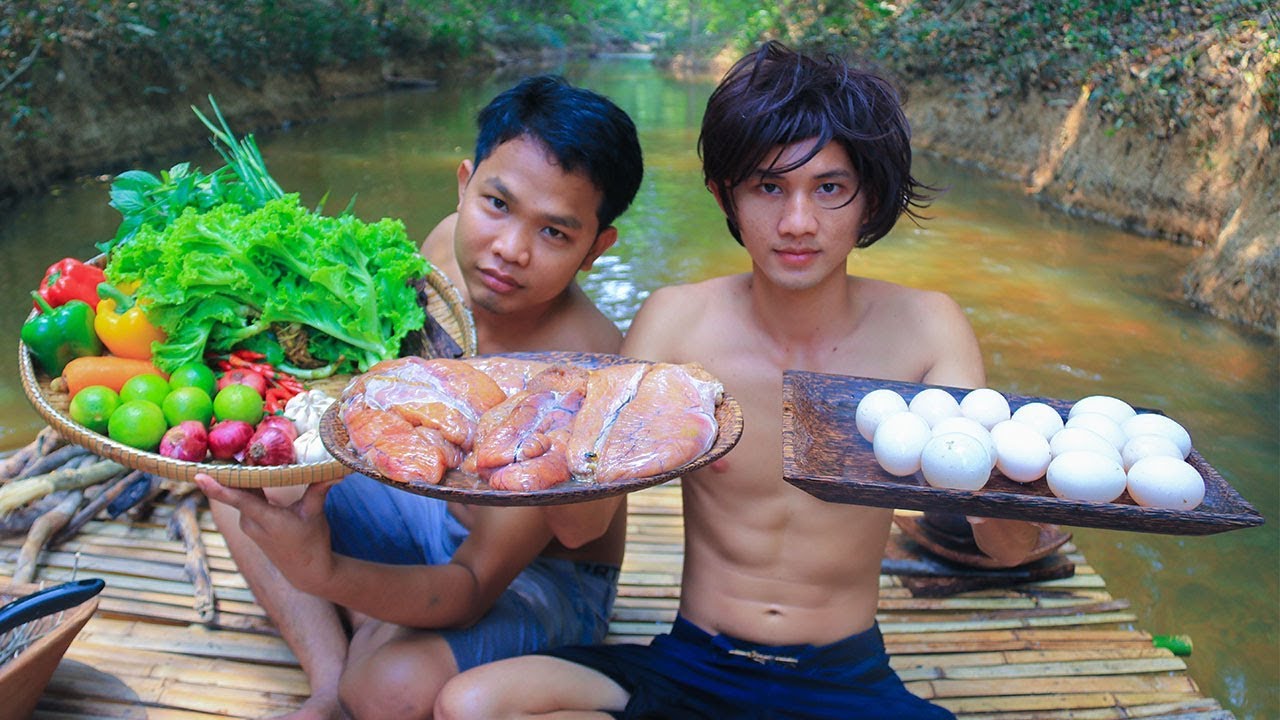 Cooking Yummy Fish Eggs On River Eating Delicious - YouTube
