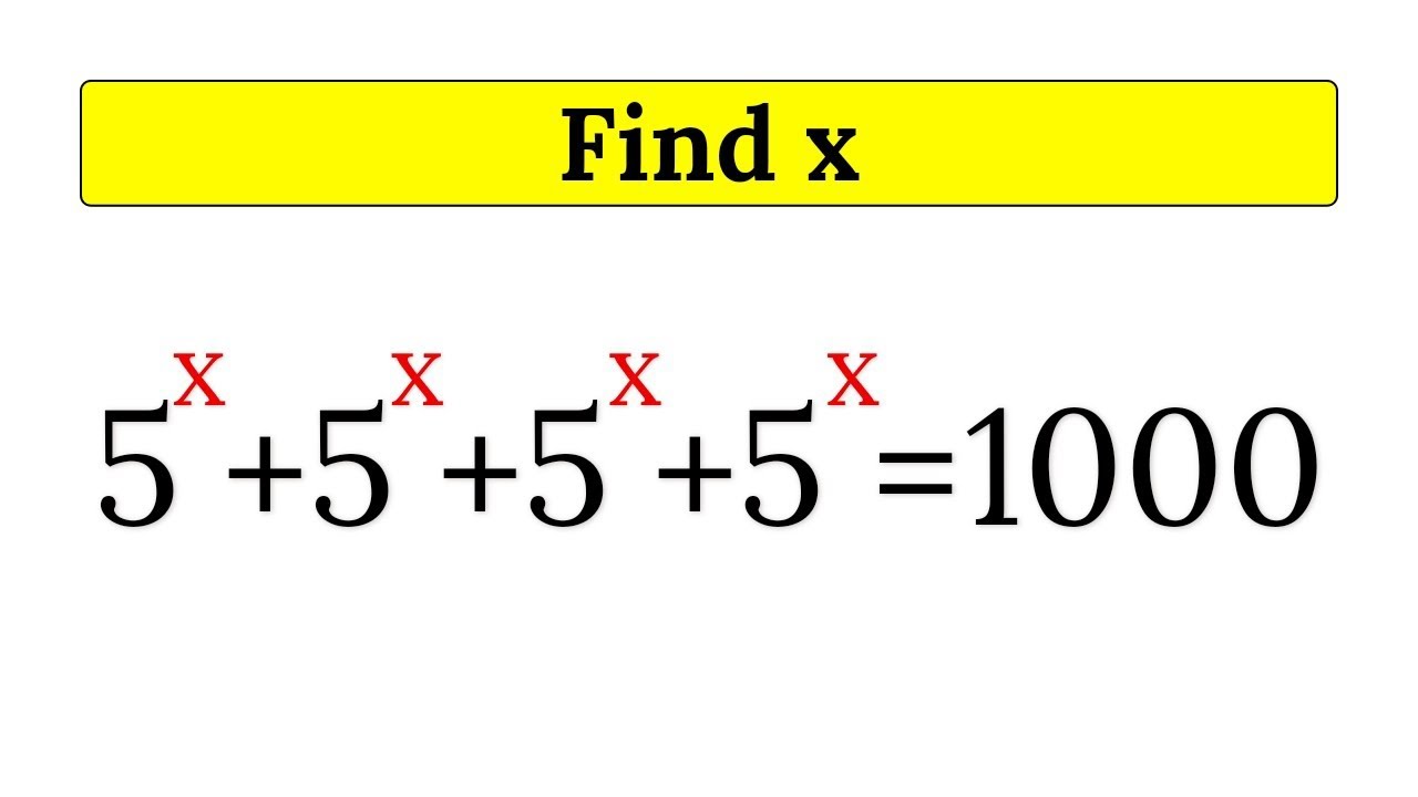 A Nice Exponent Problem | Can you solve this? | Find X=? - YouTube