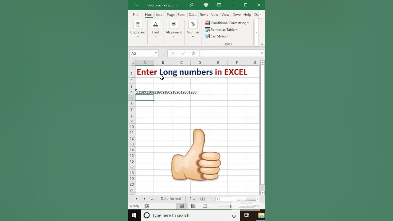 Enter Long Numbers In Excel shorts YouTube enter-long-numbers-in-excel-shorts-youtube