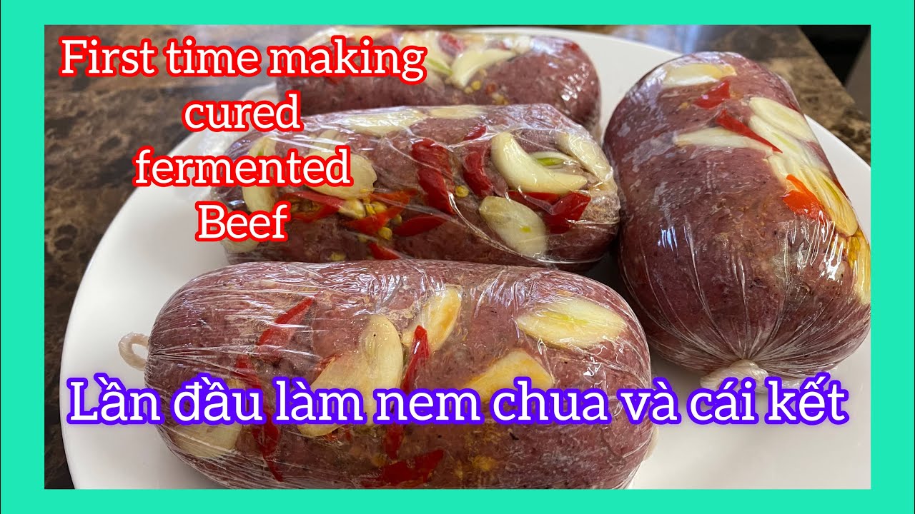First time making Cured fermented beef and the result // lần đầu làm ...