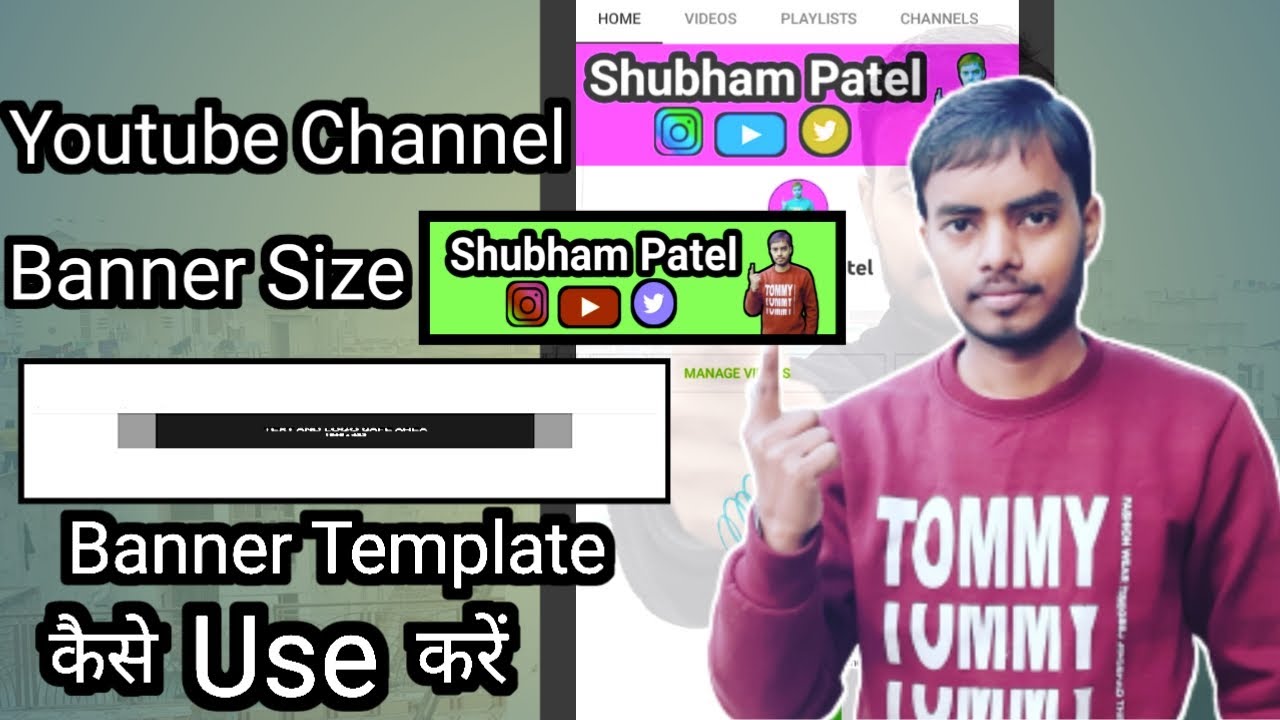 Youtube Channel Banner Size | How To Use Banner Template | Channel Art ...