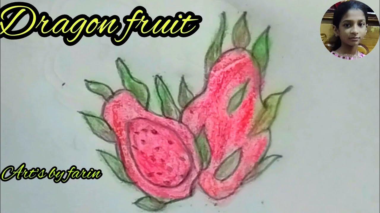 How to draw Dragon fruit | Easy way step by step drawing - YouTube