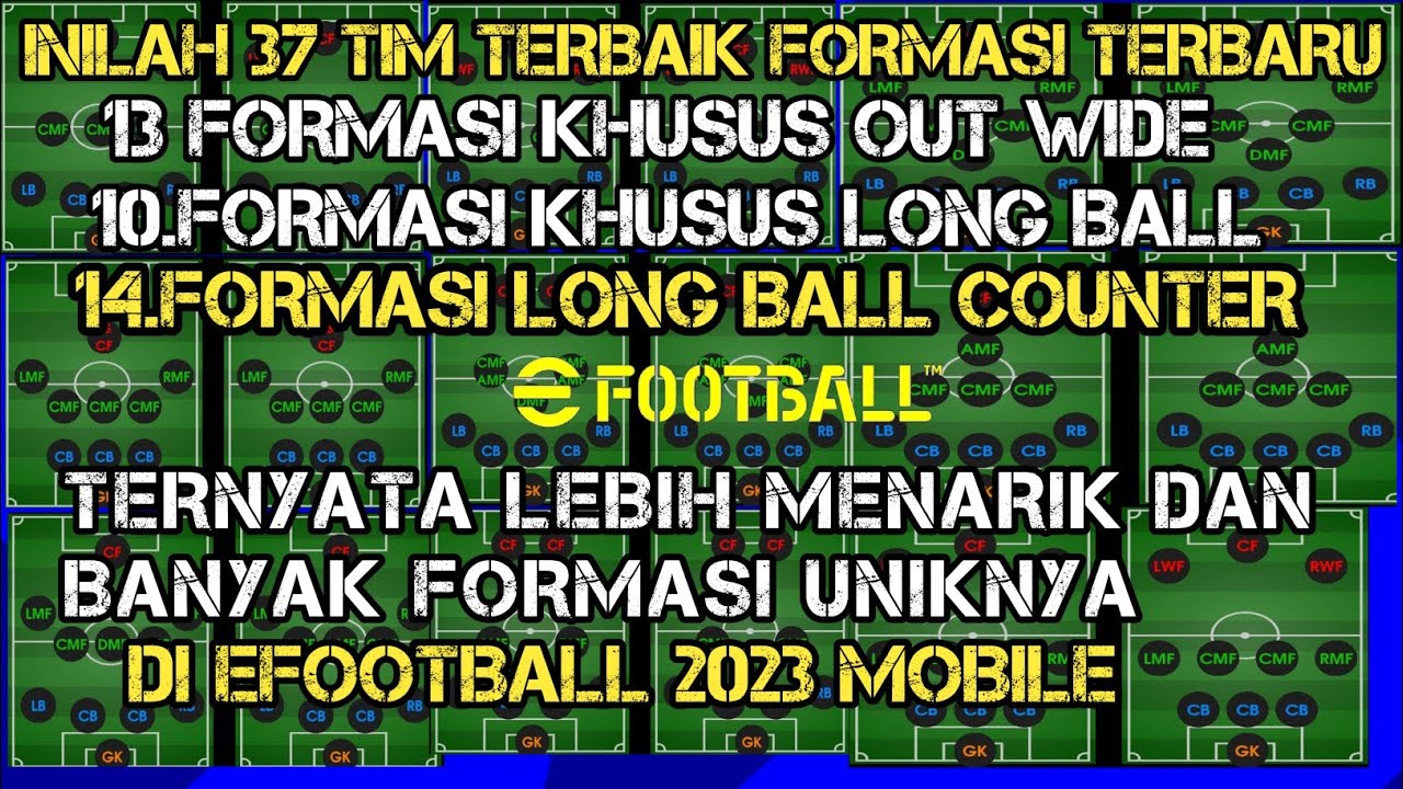 INILAH 37 TIM TERBAIK FORMASI TERBARU KHUSUS OUT WIDE LONG BALL, LONG ...