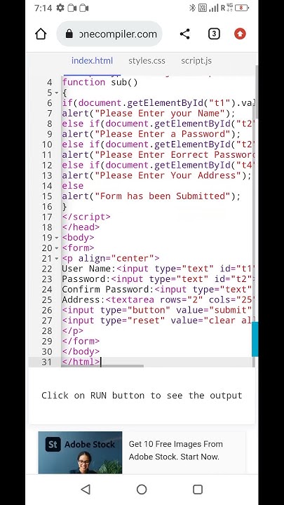11th computer application practical program 10 LOGIN FORM - YouTube